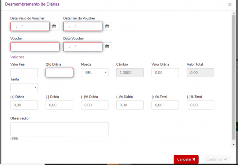 Como faço para desmembrar diárias de hospedagem ou locação na correção ...